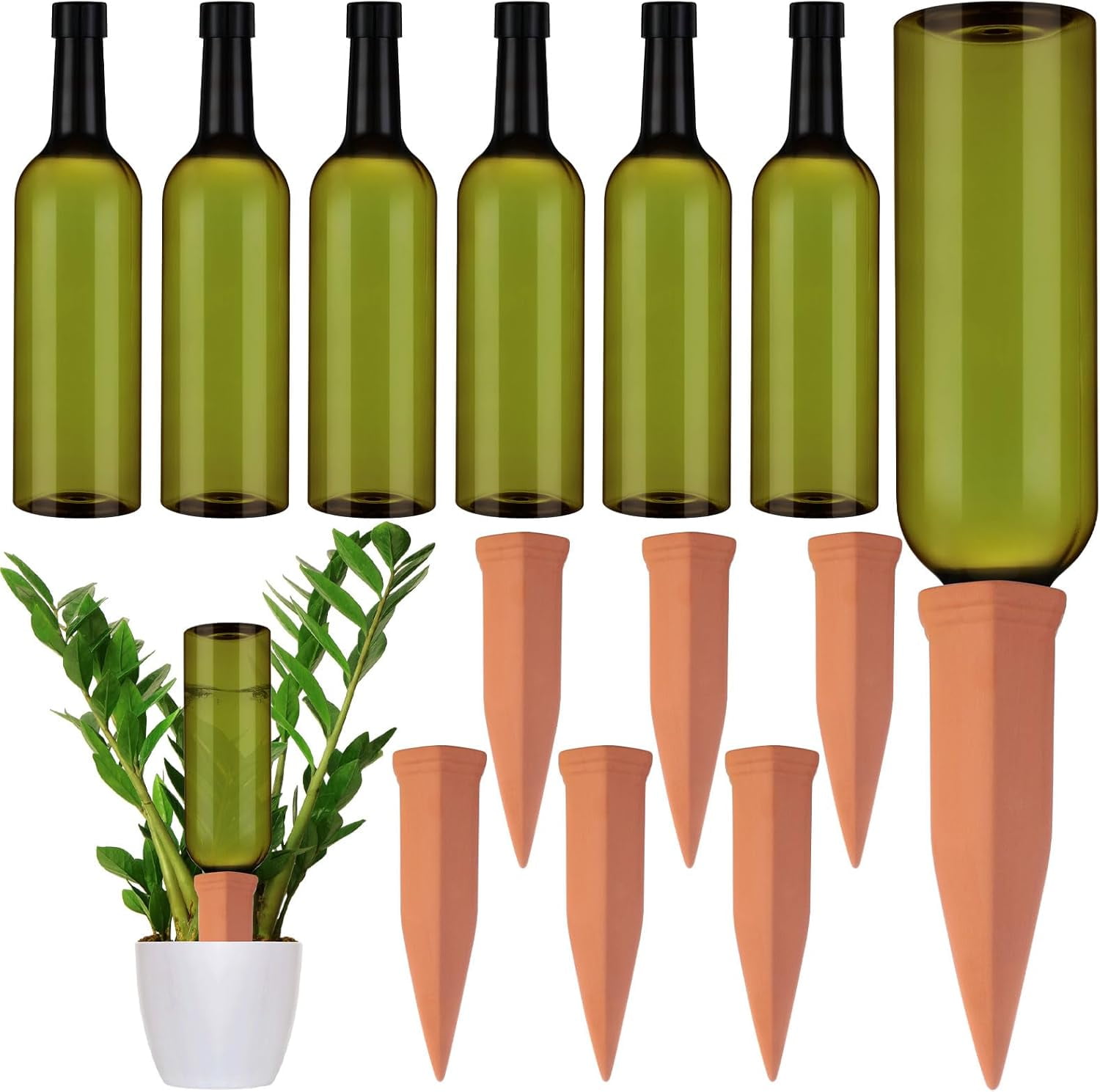 6 Sets Plant Watering Devices Include Terracotta Self Watering Spikes ...