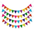 6 Sets Rainbow Pennant Banner Multicolor Hanging Paper Triangle Flag ...