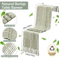 6 Sets Round Woven Placemats with Green Table Runner Cotton Linen ...
