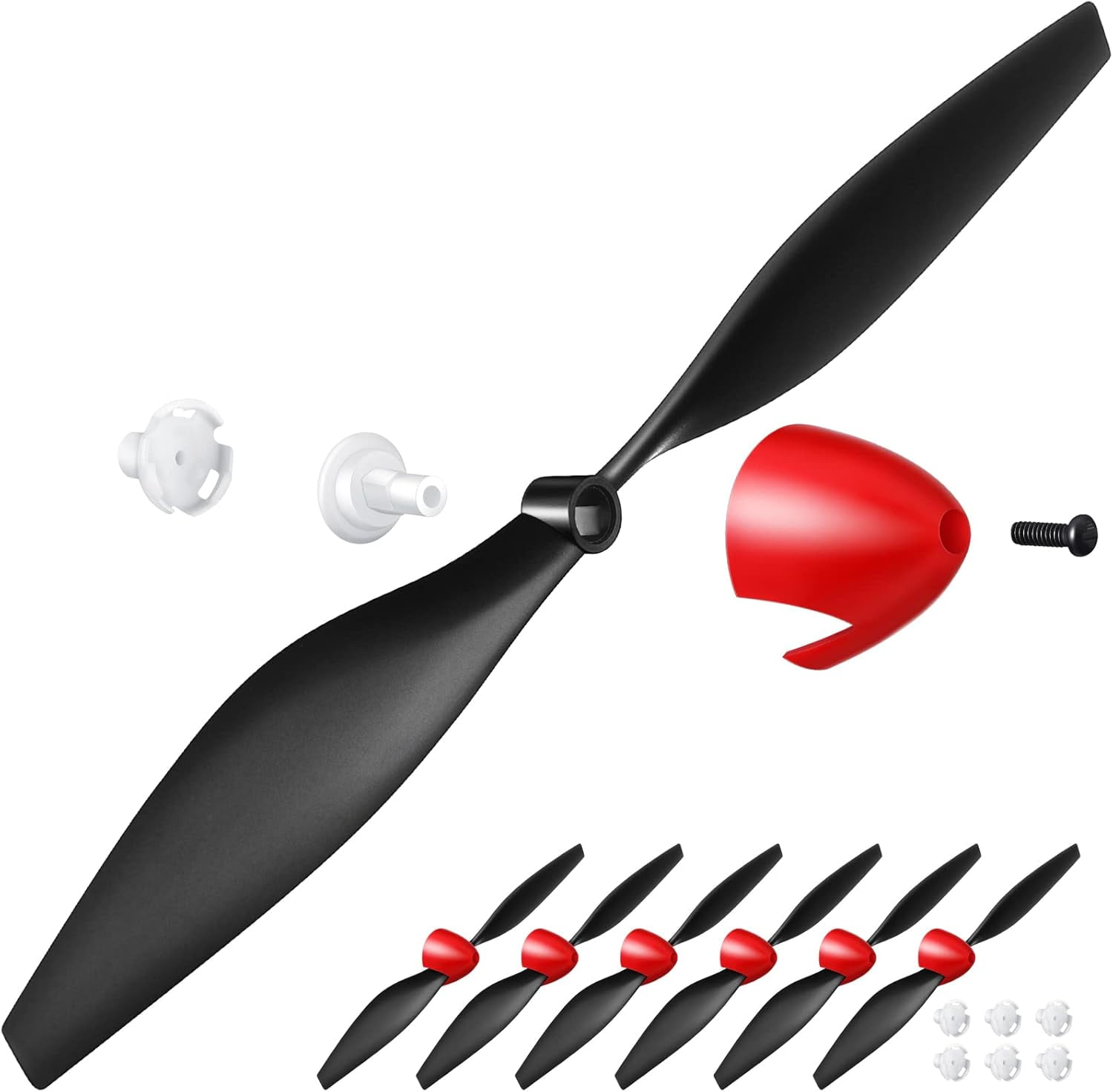 6 Sets Spare Rc Plane Propellers Airplane Carbon Fiber Nose Cone ...