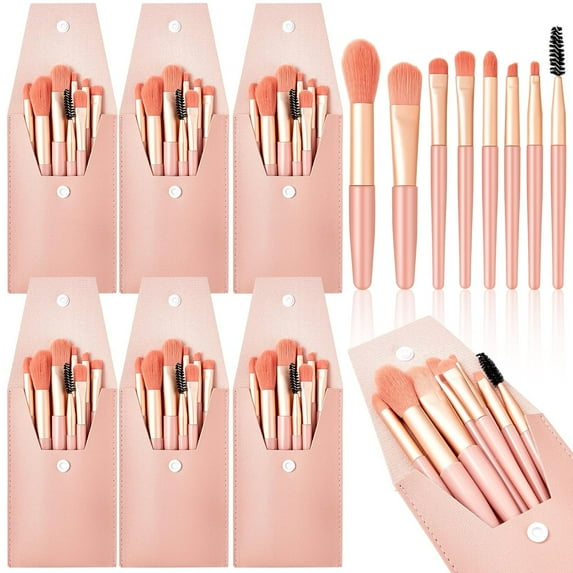 6 Sets Travel Makeup Brush Set Brushes Bag Bridesmaid Gift Synthetic ...