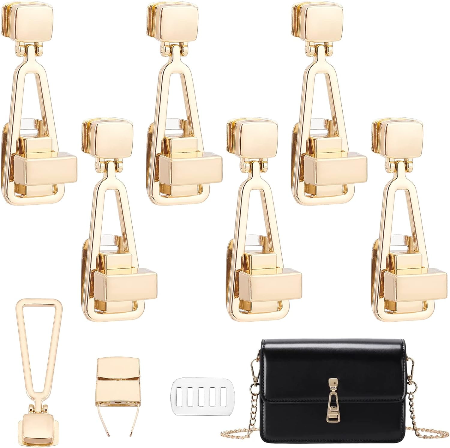 6 Sets Turn Lock Clasp Pack Golden Purses Twist Lock Clutches Closures ...