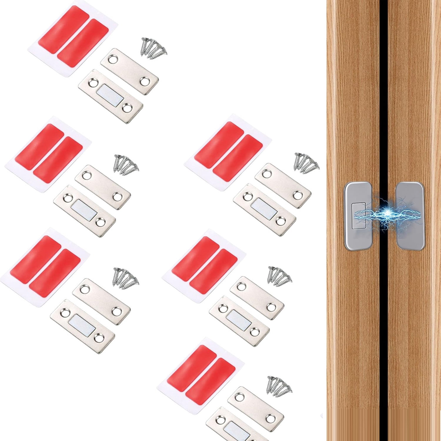 6 Sets Ultra-Thin Invisible Cabinet Door Magnets, Magnetic Door Catch ...