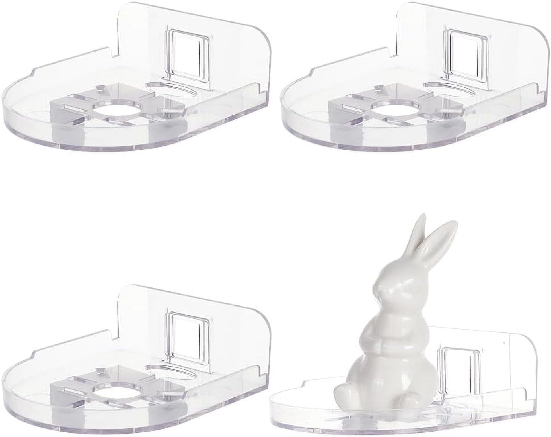 6 Sets Wall Shelves Small Adhesive Floating Shelves Plastic Clear ...