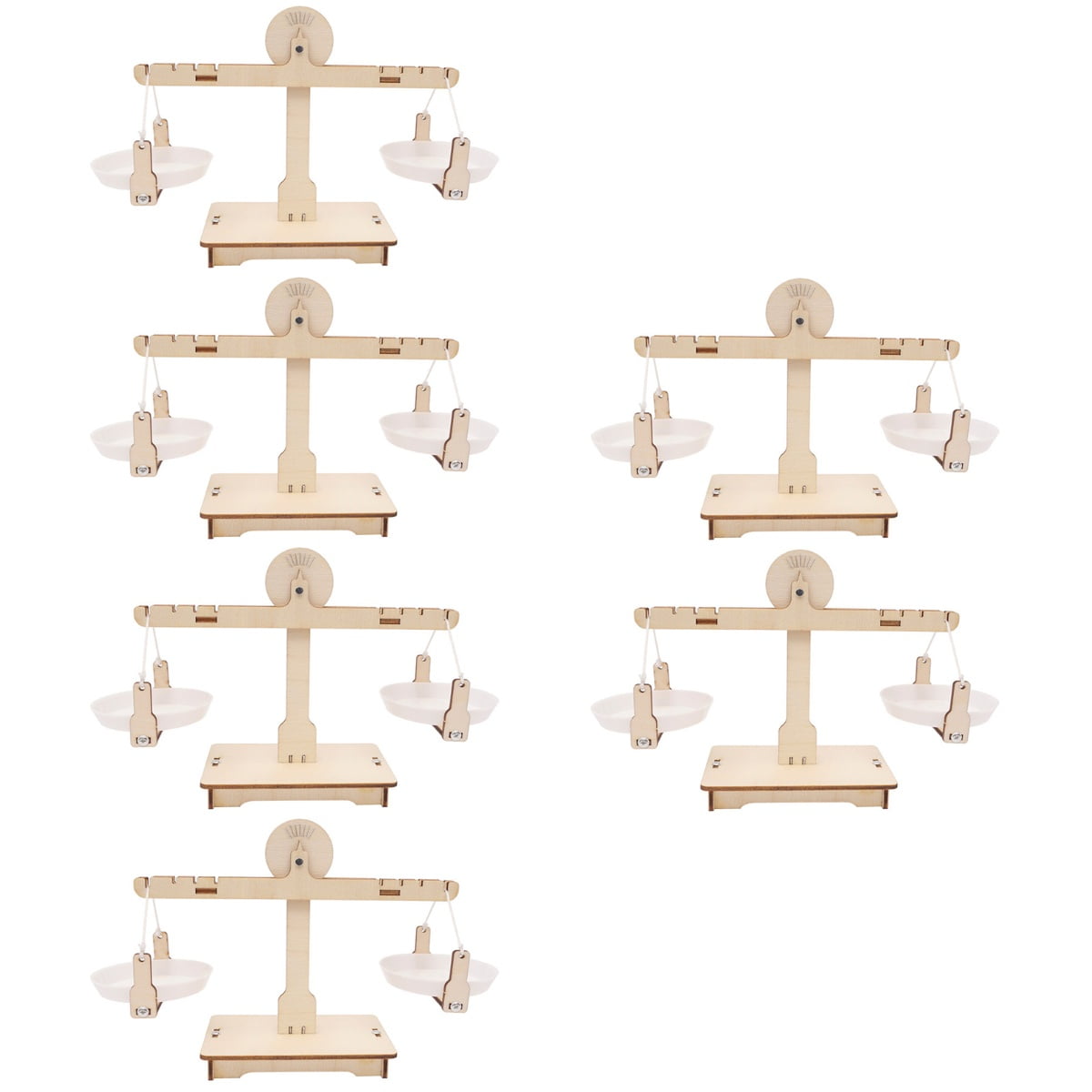 6 Sets Wooden Balancing Scales DIY Balance Scale Toy Child 20.5*6cm ...