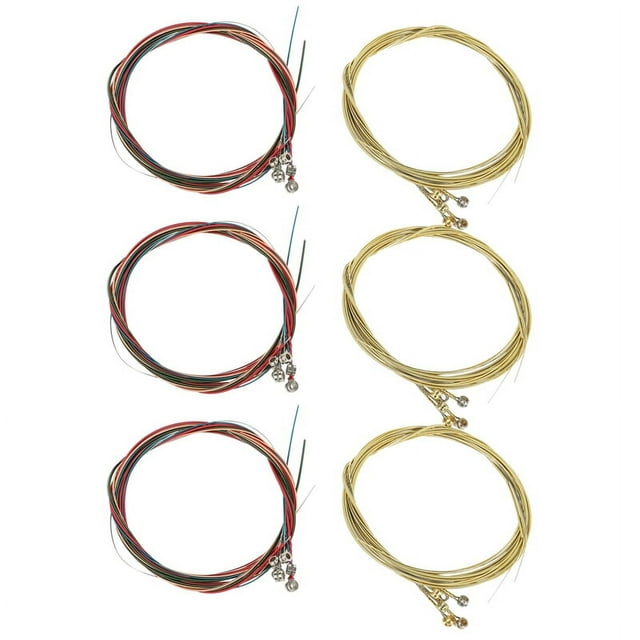 6 Sets of 6 Guitar Strings Replacement Steel String for Acoustic Guitar ...