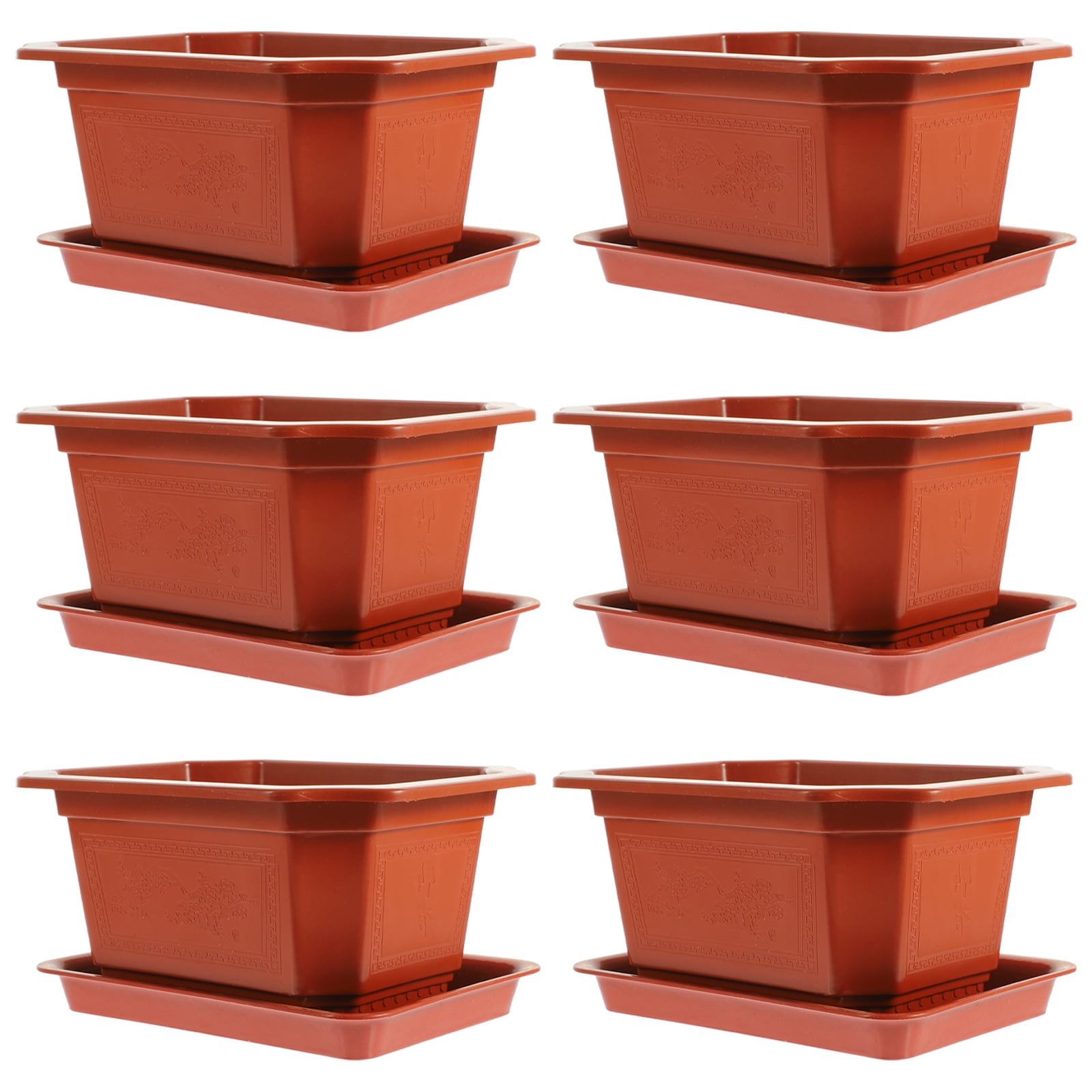 6 Sets of Plastic Planter Pots Plastic Flowerpots Garden Plastic with ...