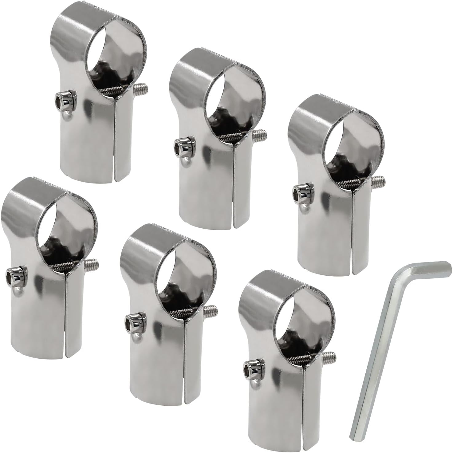 6 Sets of T Pipe Connector, Stainless Steel Pipe Connector, End Clamp ...
