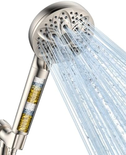 6-Setting Filtered Handheld Shower Head, High Pressure Shower Head with ...