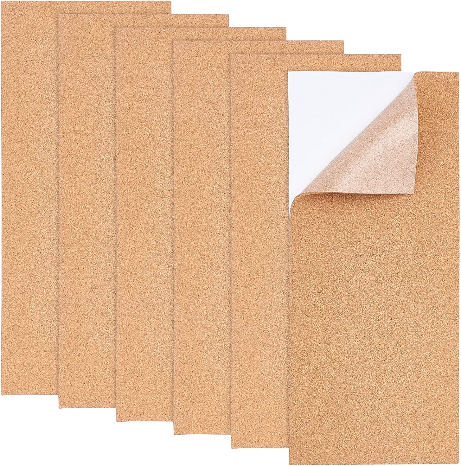 6 Sheet 5.9x13.7inch Self-Adhesive Cork Sheets 2mm Thick Cork Coasters ...
