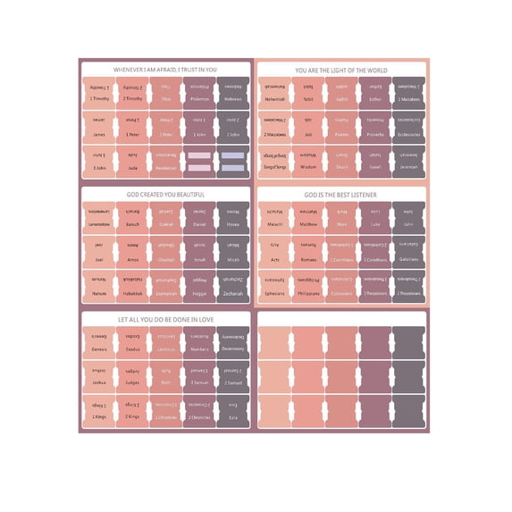 6 Sheet Bible Tabs Bible Index Tab with Words Print and Blank Labels ...