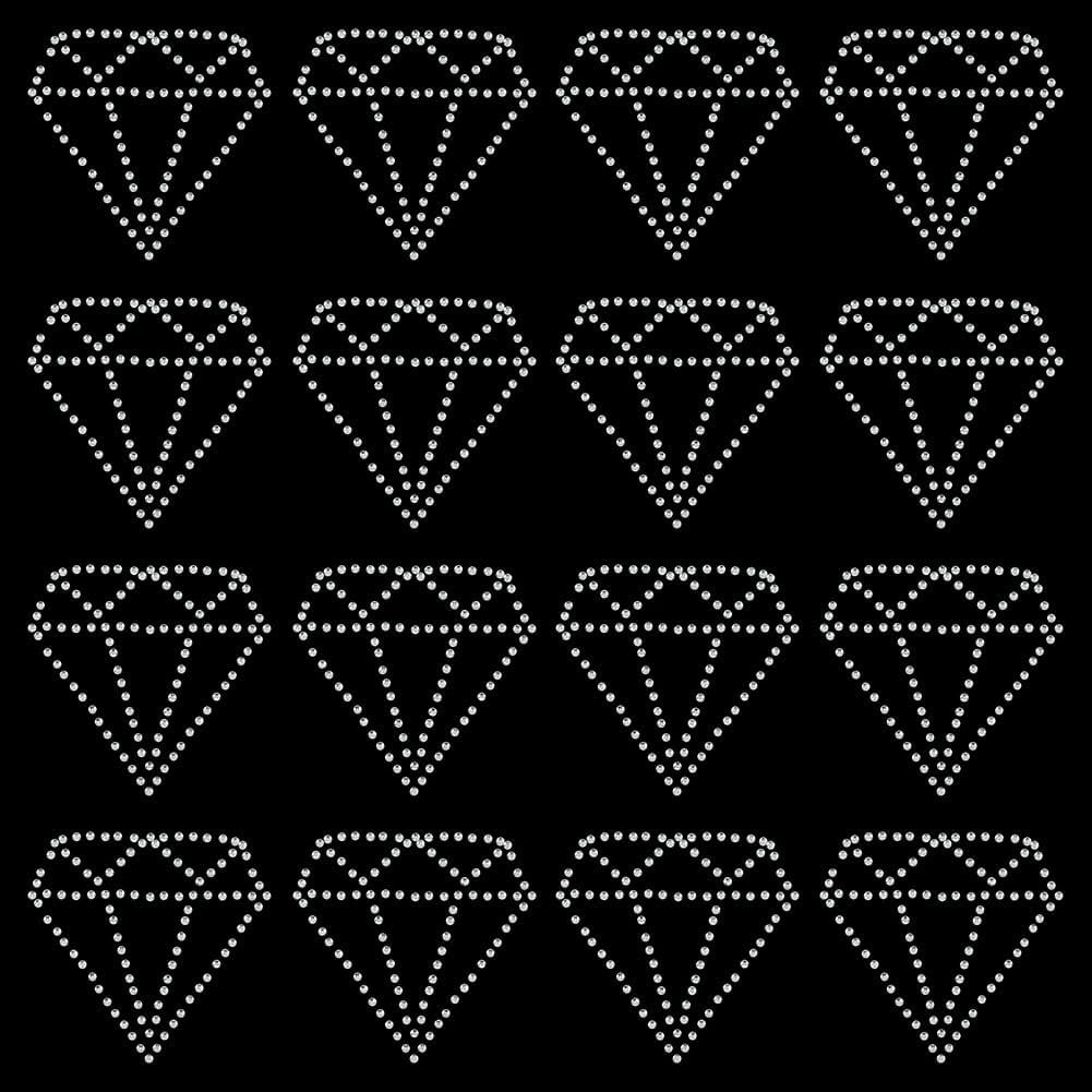 6 Sheet Diamond Glitter Rhinestone Iron on Transfers 96 pcs Diamond ...