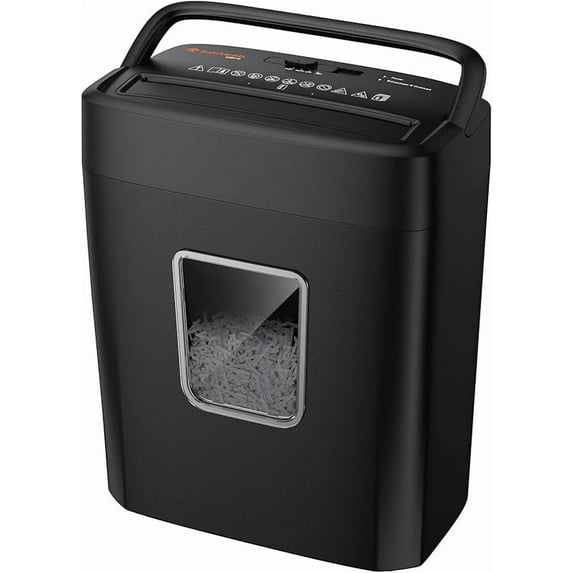 6 Sheet High Security Micro Cut Paper Shredder, Credit Cards/Mail/Staples/Clips Shredder for ...