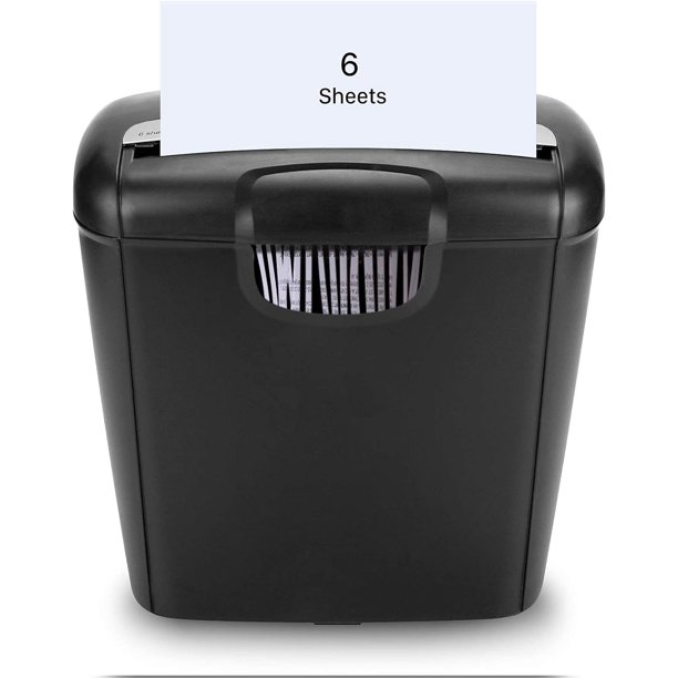 6-Sheet Paper Shredder with 3 Gallon Bin, Strip-Cut Paper/CD/Card ...