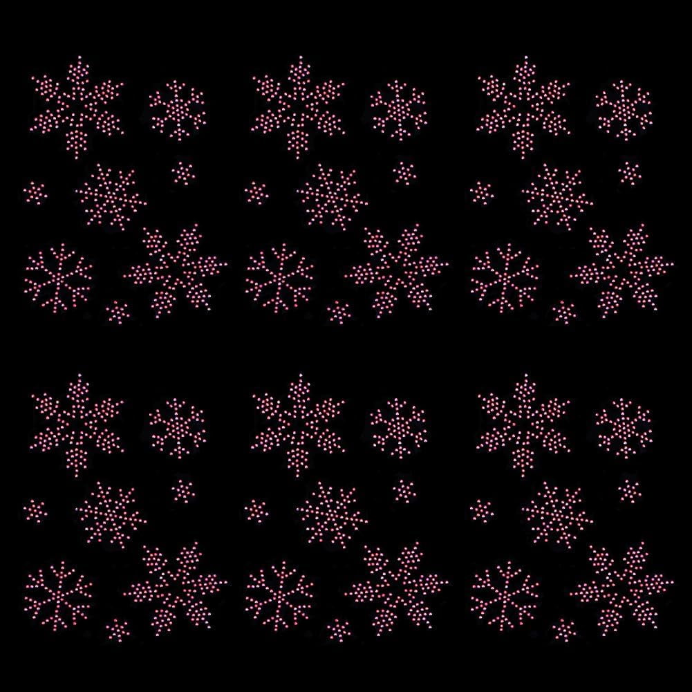 6 Sheet Snowflake Rhinestone Iron on Transfer 48 pcs Multi-Snowflake ...
