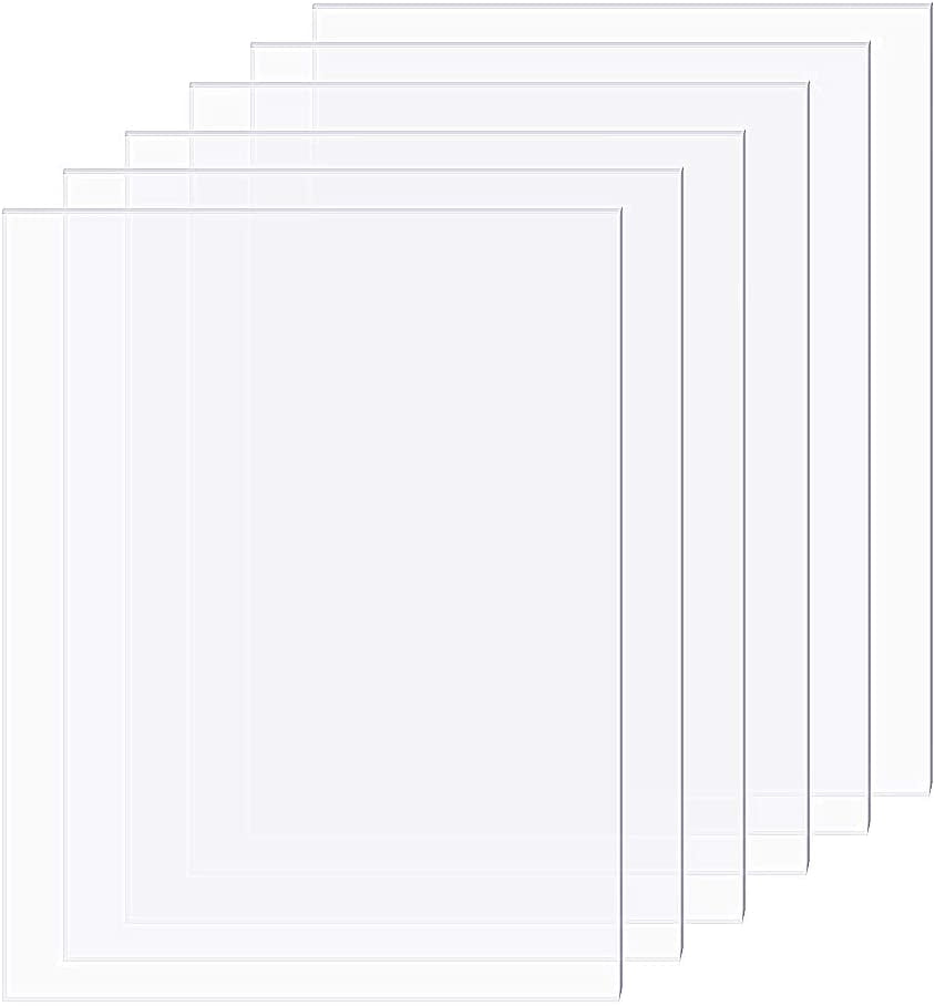 OLYCRAFT 6 Sheets 0.6mm Plexiglass Picture Frame Replacement ...