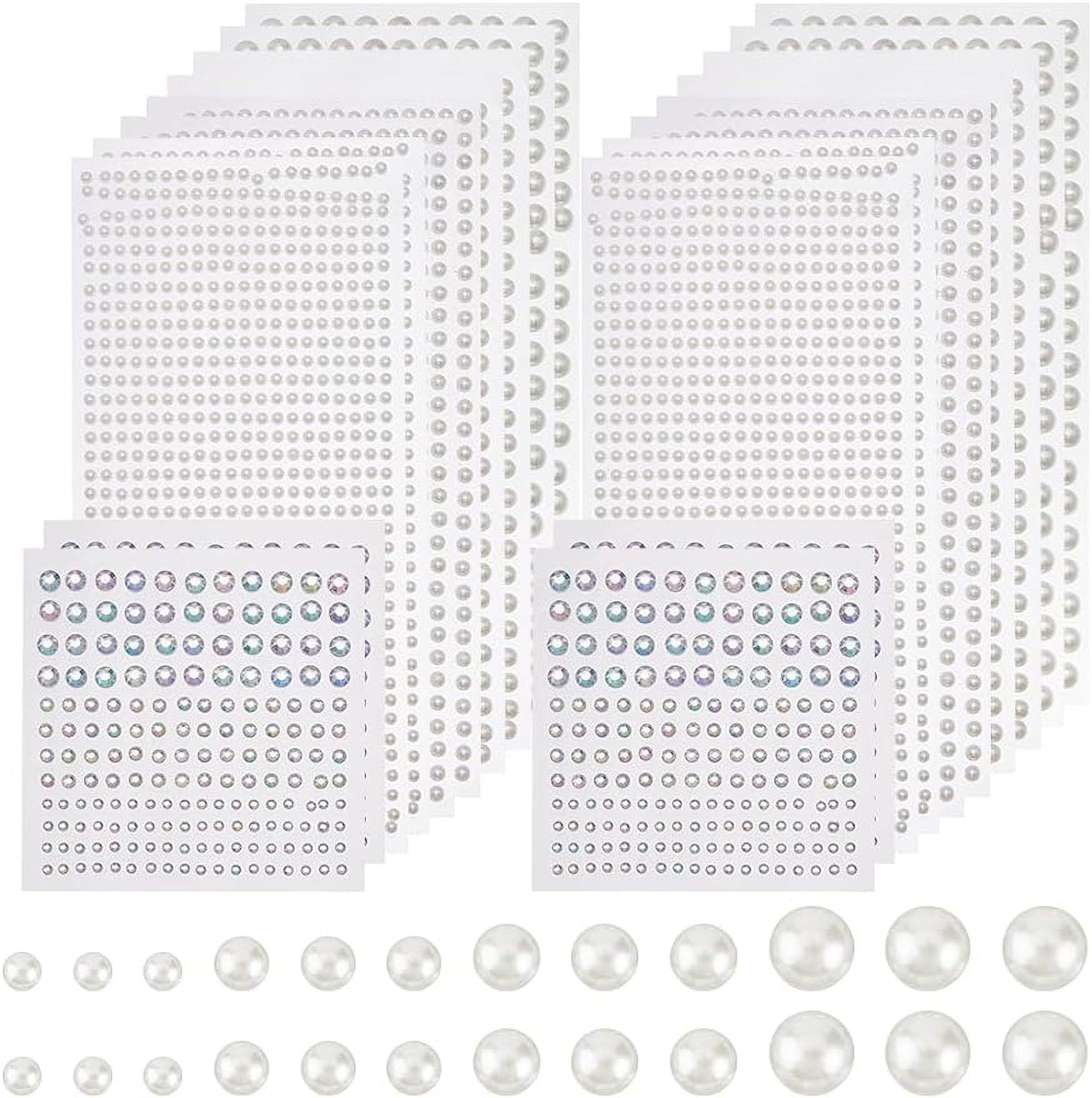 6 Sheets 5 Styles Self Adhesive Pearl Gems Half Round Pearls Stickers ...