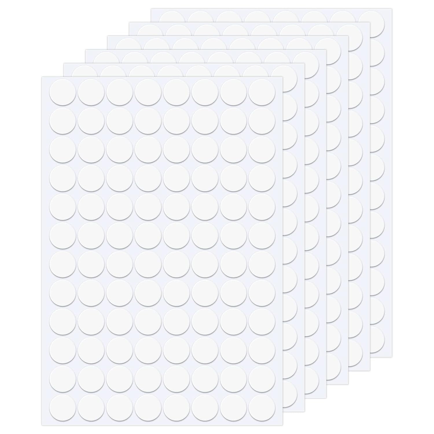 6 Sheets 576pcs White Self-Adhesive Screw Hole Stickers, Plastic Screw ...