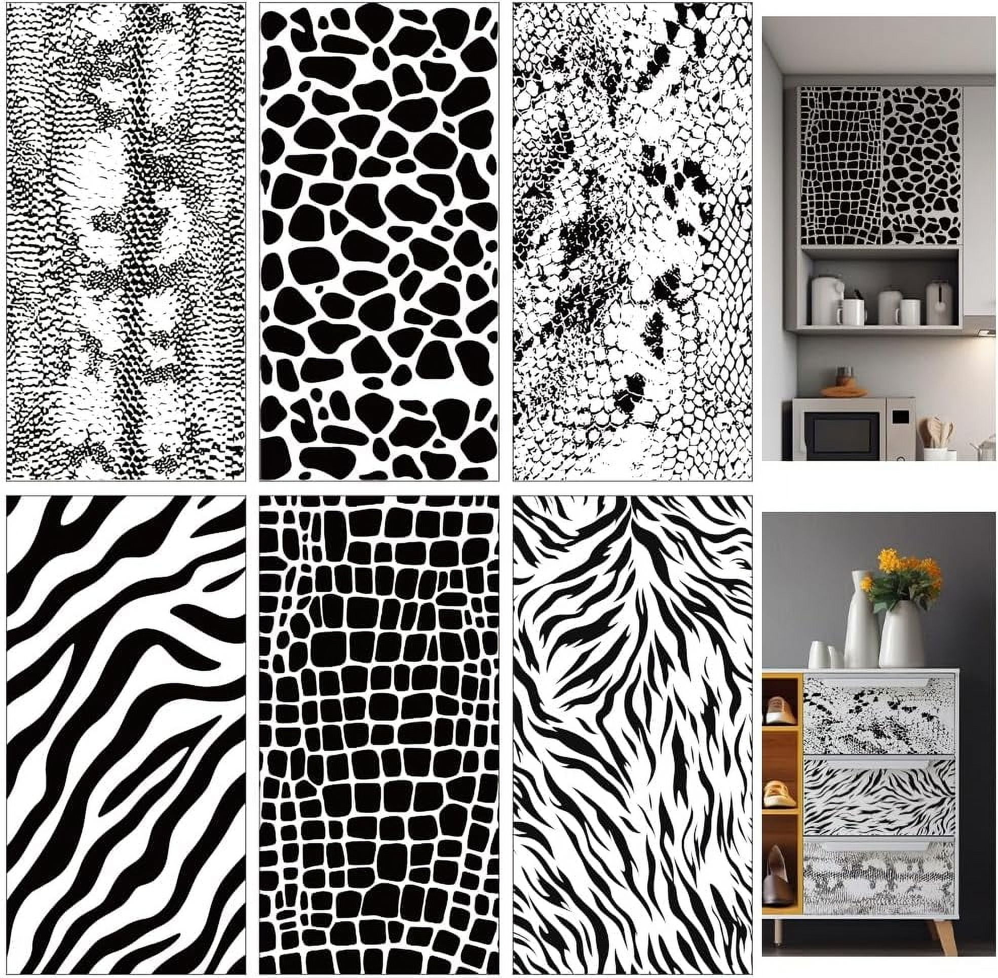 6 Sheets Animal Fur Texture Furniture Transfer 6x12inch Animal Pattern ...