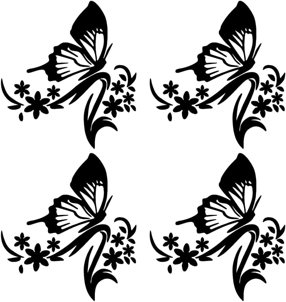 6 Sheets Butterfly Car Decal Set Car Rearview Mirror Stickers Decals ...