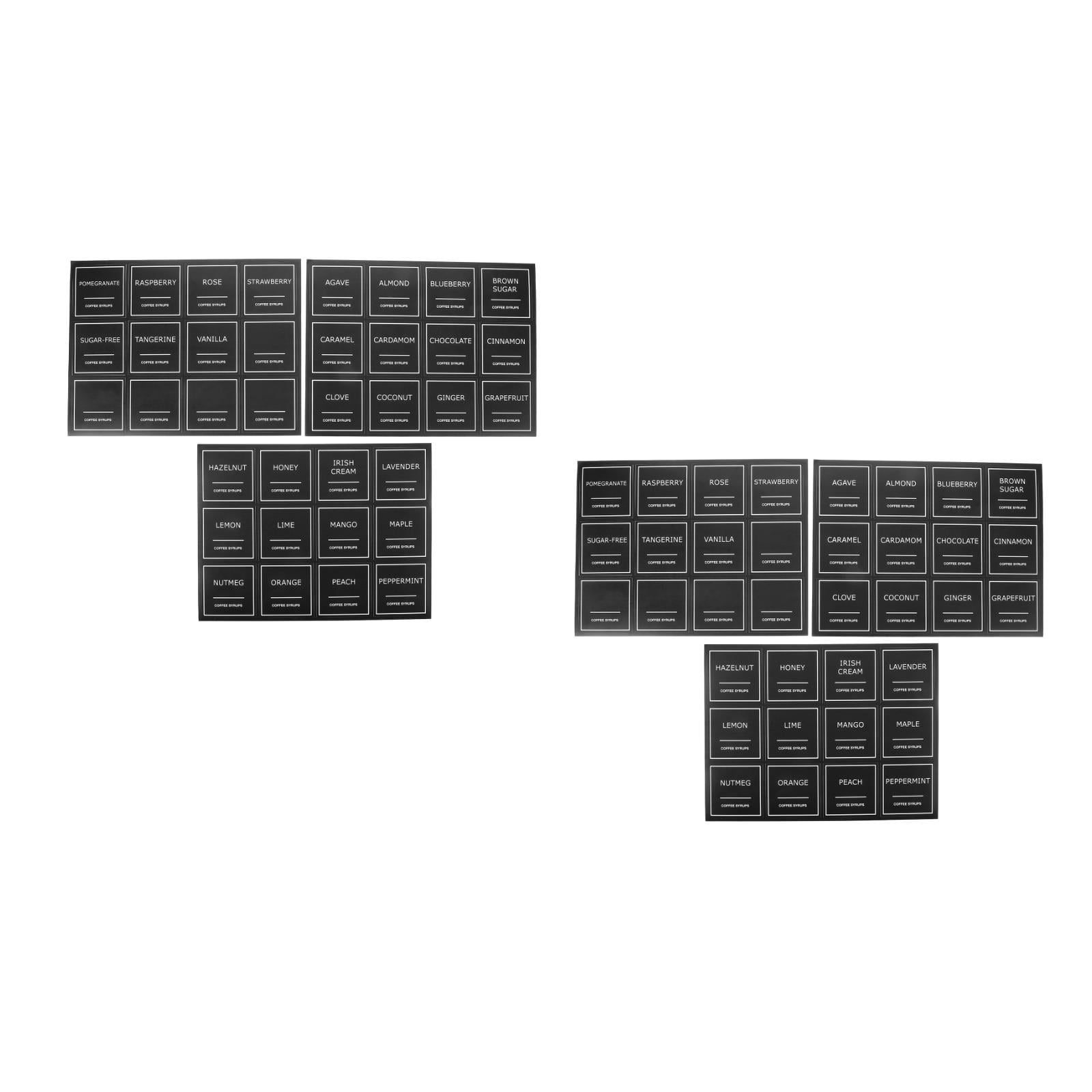 6 Sheets Convenient Coffee Syrup Labels Waterproof Writable Stickers ...