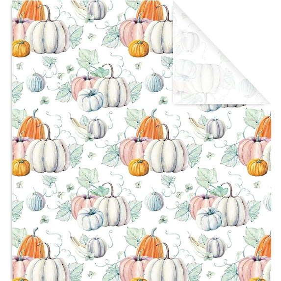 6 Sheets Fall Wrapping Paper -Not Roll- Autumn Pumpkin Gift Wrap Paper ...
