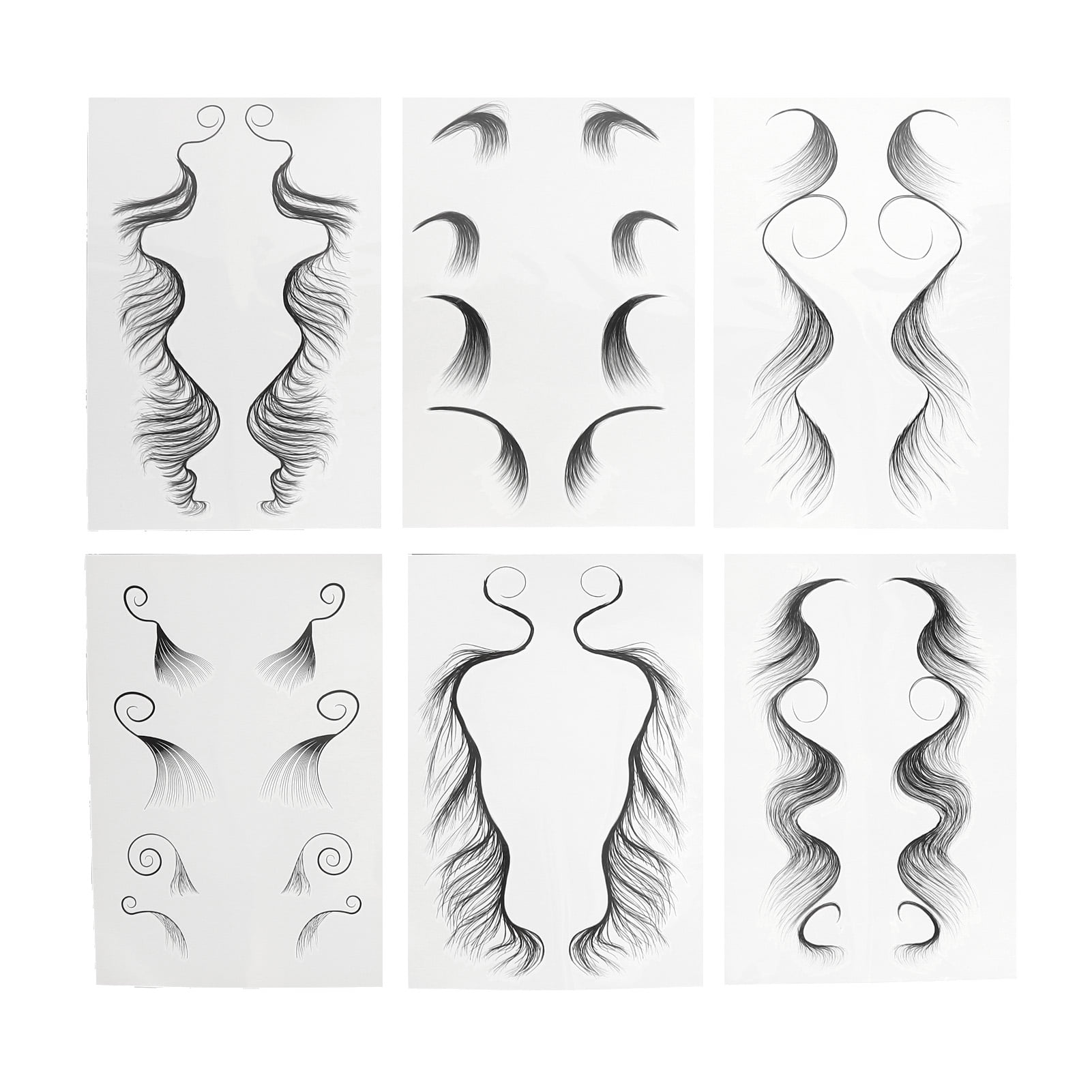 6 Sheets Fluff Baby Hair Hairline Sticker Life Like Curly Hair Edges ...