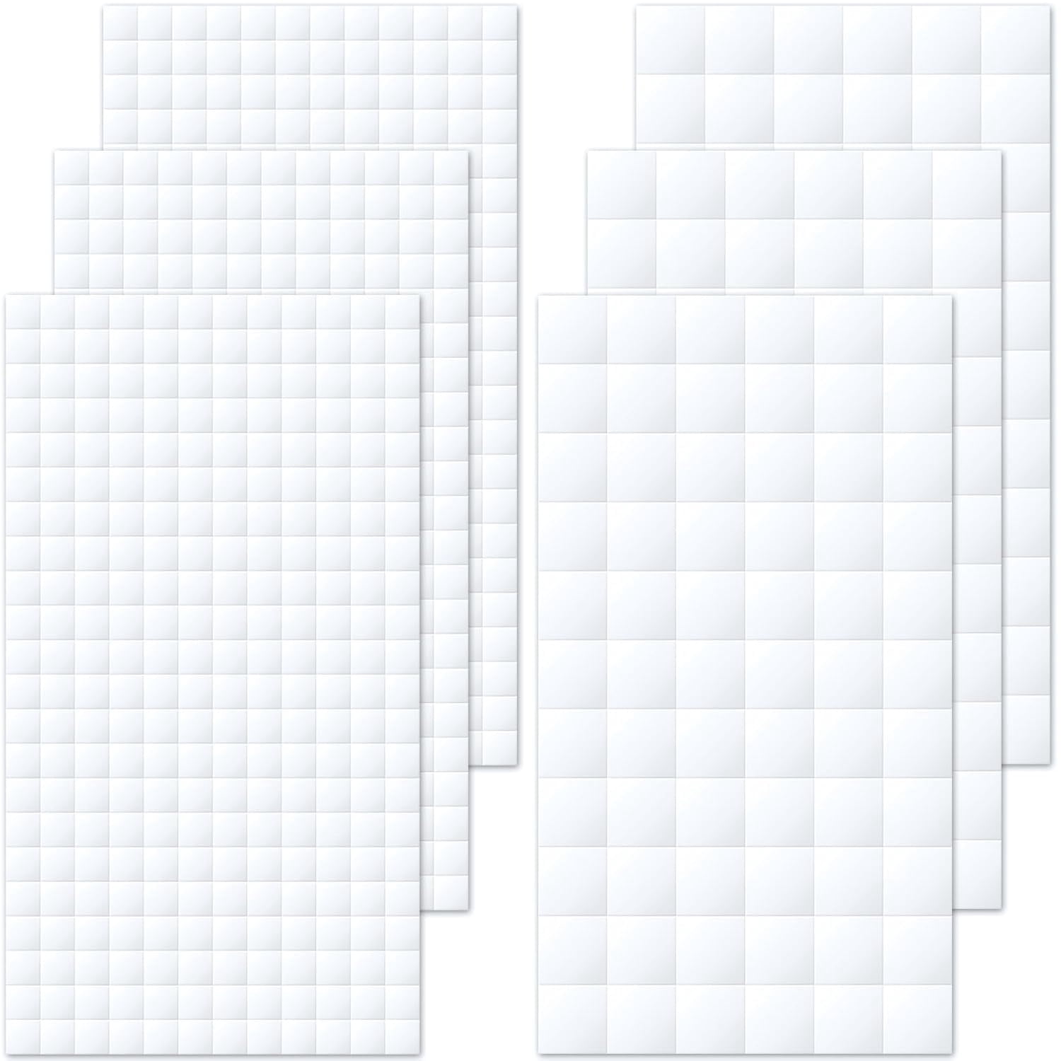 6 Sheets Foam Adhesive Squares, 990pcs Total Double Sided Self Adhesive Circles, Precut Squares ...