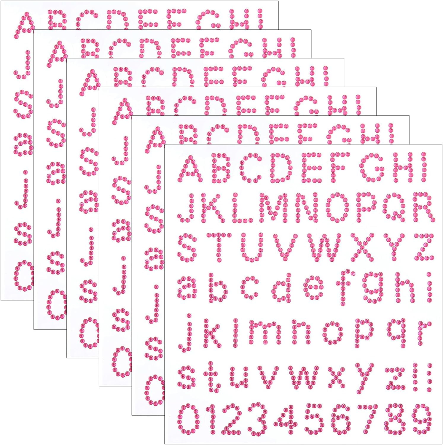 6 Sheets Glitter Rhinestone Letter Stickers Bling Crystal Alphabet ...