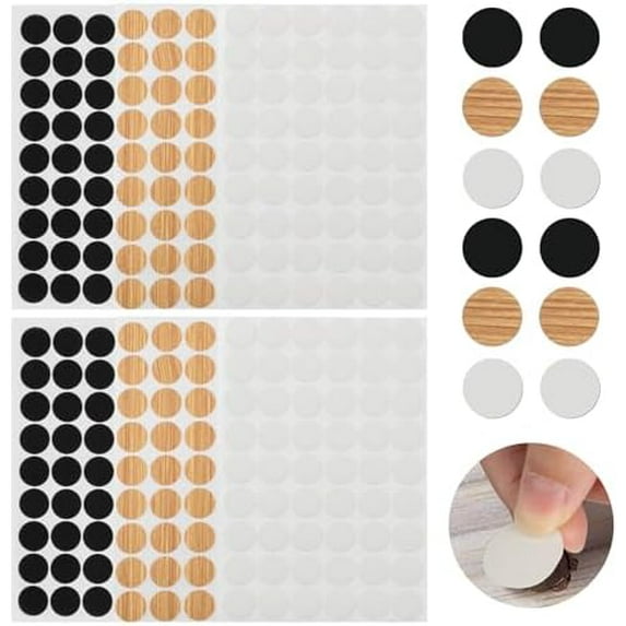 6 Sheets Hole Covers, 0.82" Round Self-Adhesive Furniture Stickers for ...