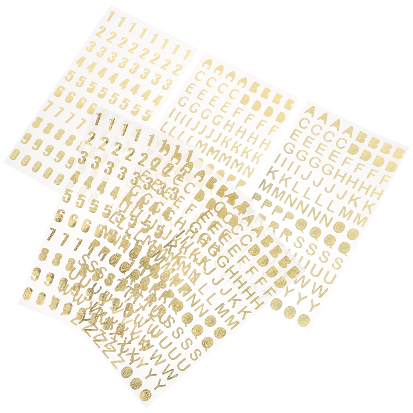 6 Sheets Letter English Alphabet Stickers Gold Stamping Stickers ...