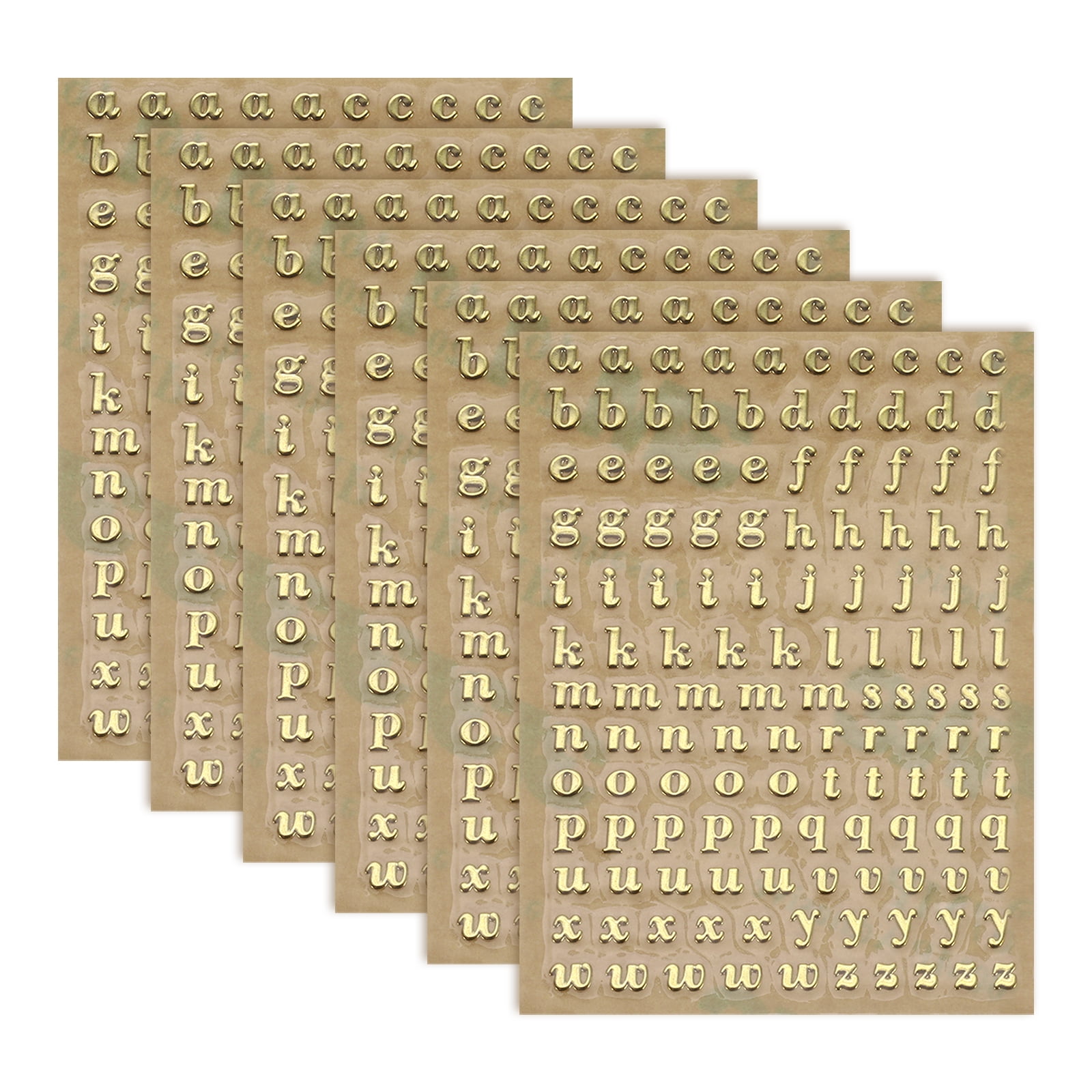 6 Sheets Letter Stickers 0.12" 3D Mini Letter Stickers Alloy Self ...