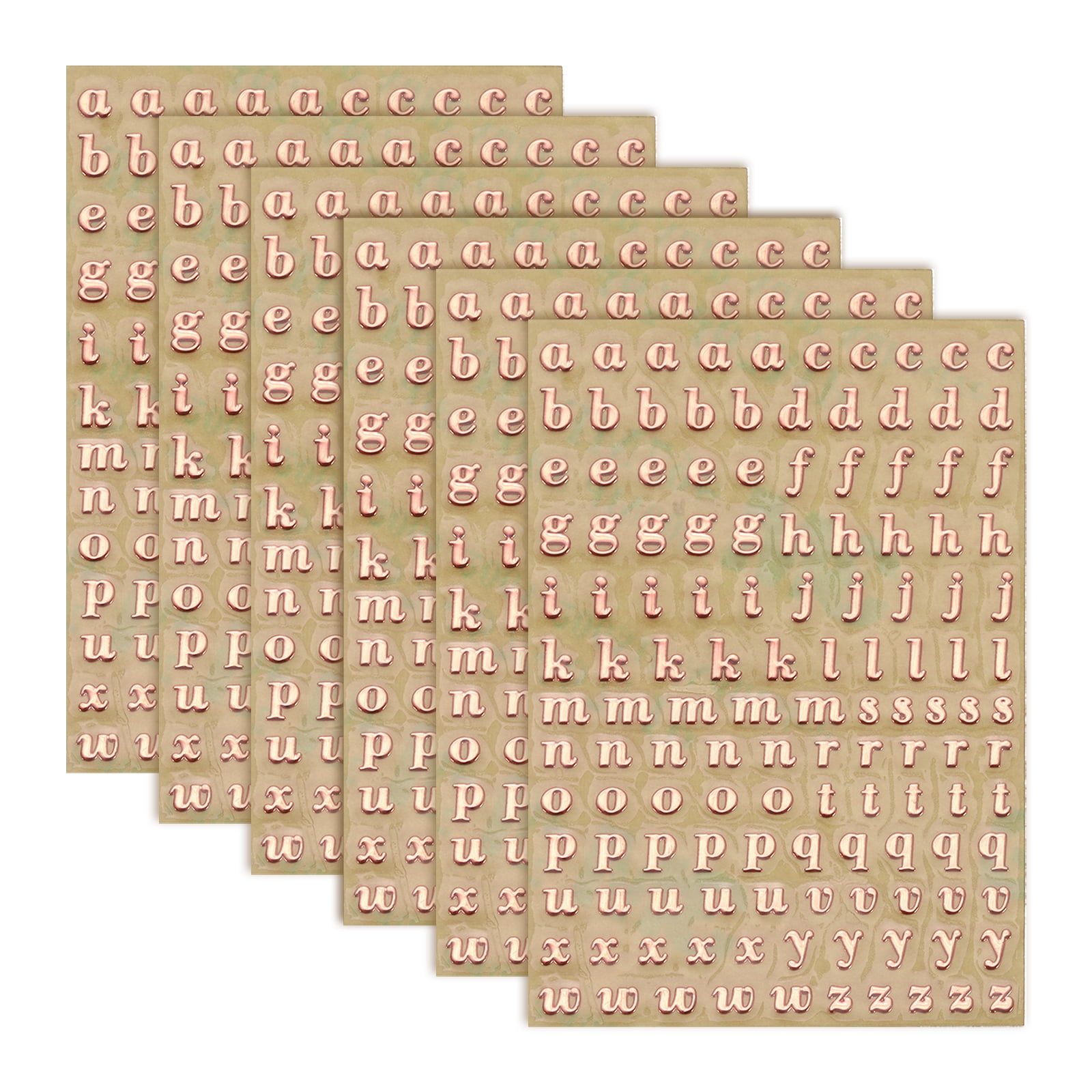 6 Sheets Letter Stickers 0.12" 3D Mini Letter Stickers Alloy Self ...