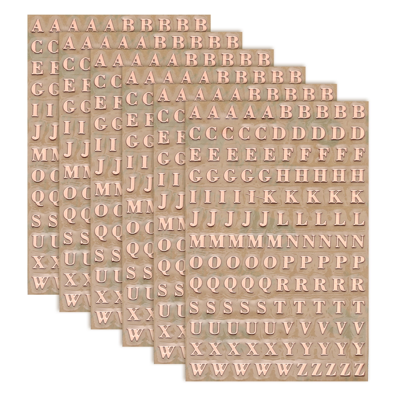6 Sheets Letter Stickers 0.12" 3D Mini Letter Stickers Alloy Self ...