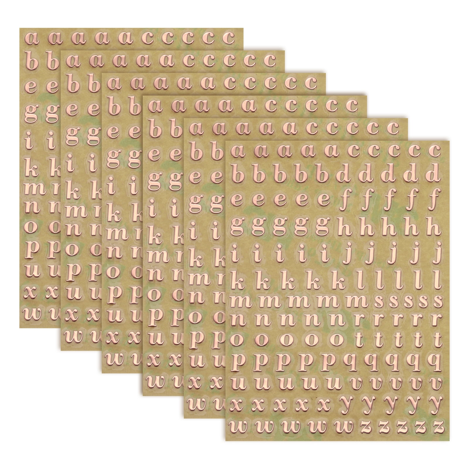 6 Sheets Letter Stickers 0.18" 3D Mini Letter Stickers Alloy Self ...