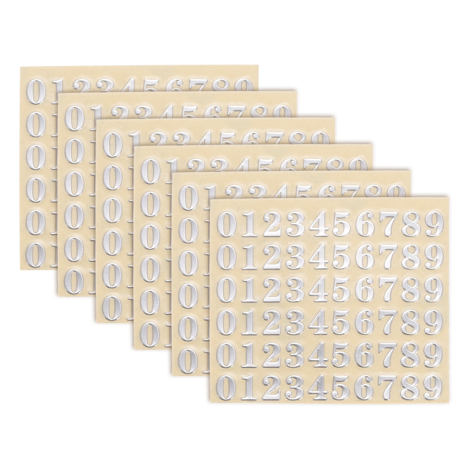6 Sheets Letter Stickers 0.35" 3D Mini Letter Stickers Alloy Self ...