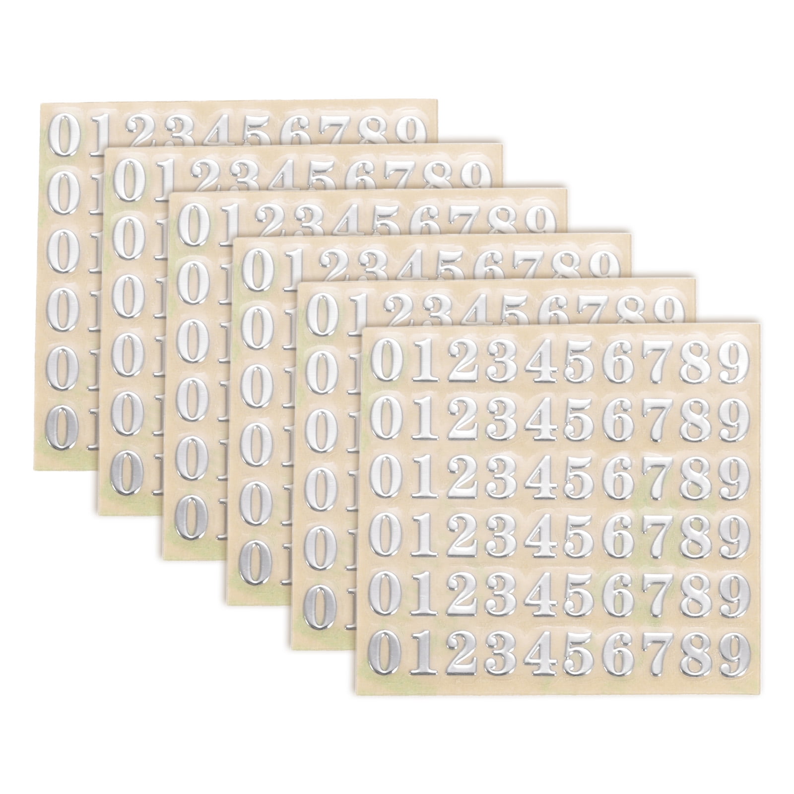 6 Sheets Letter Stickers 0.35" 3D Mini Letter Stickers Alloy Self ...