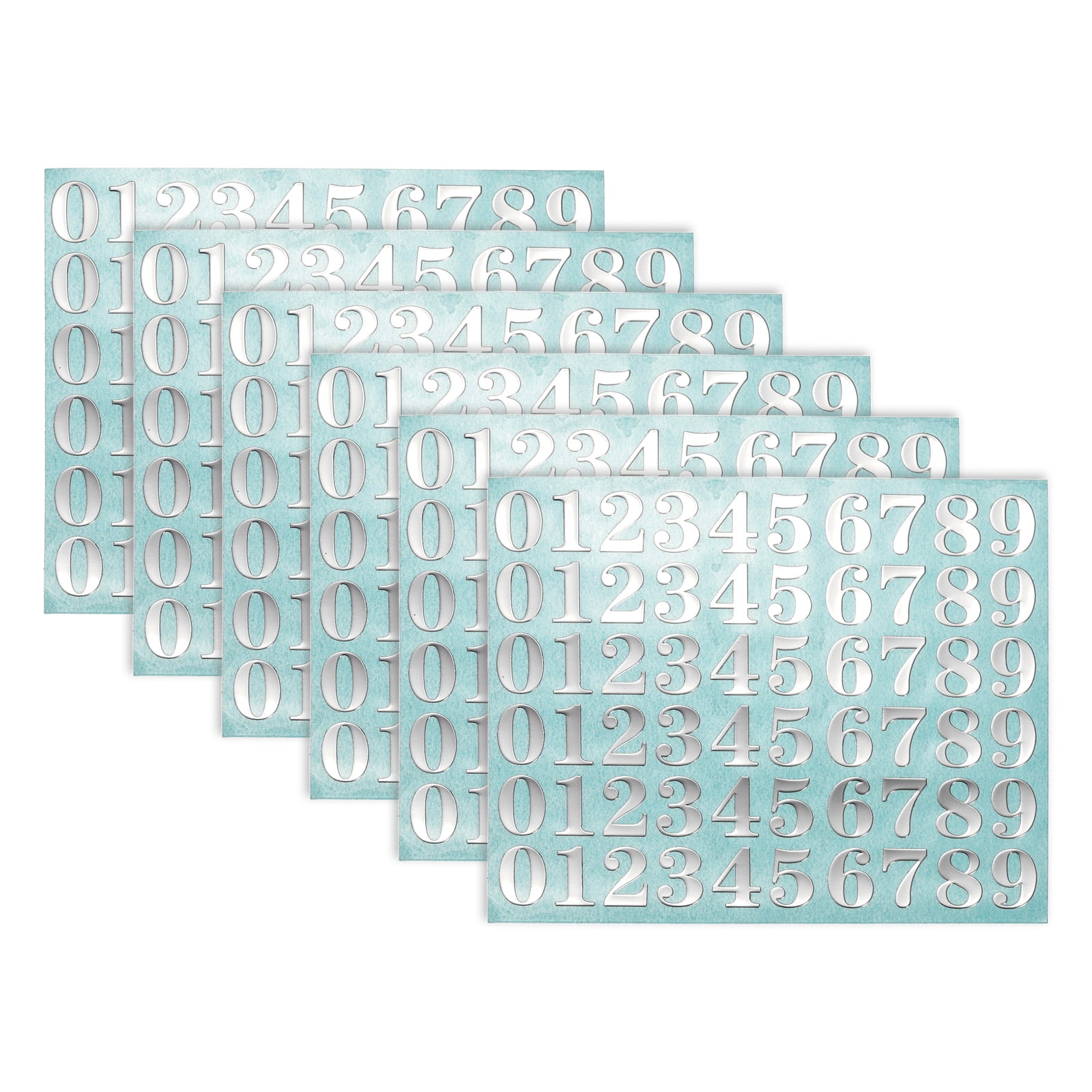 6 Sheets Letter Stickers 0.59" 3D Mini Letter Stickers Alloy Self ...