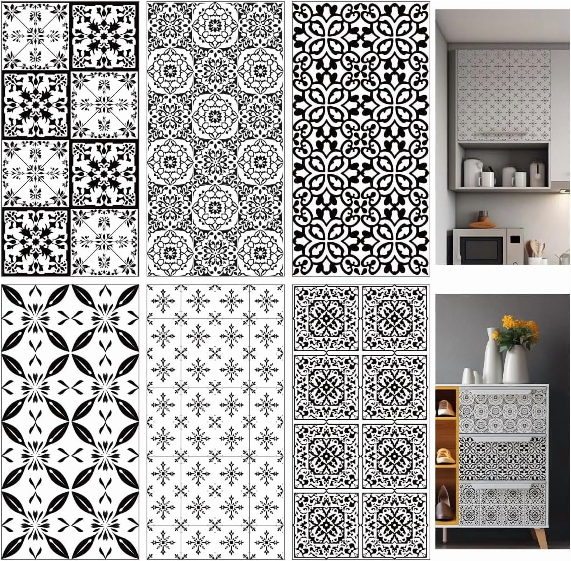 6 Sheets Magical Marrakesh Pattern Furniture Transfer 6x12inch Black ...