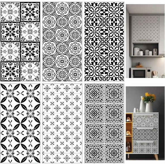 6 Sheets Magical Marrakesh Pattern Furniture Transfer 6x12inch Black ...