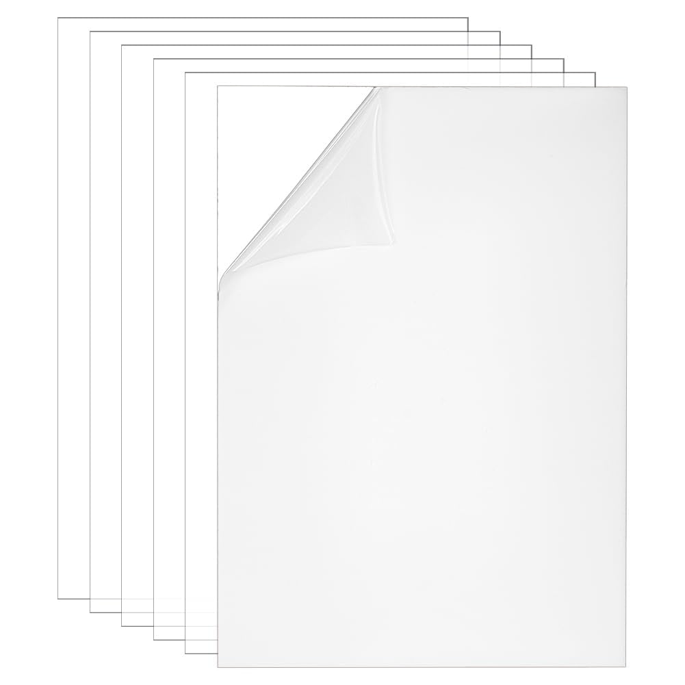 6 Sheets PETG Clear Plastic Sheet 12x8 Inch Waterproof PVC Clear Shaker ...