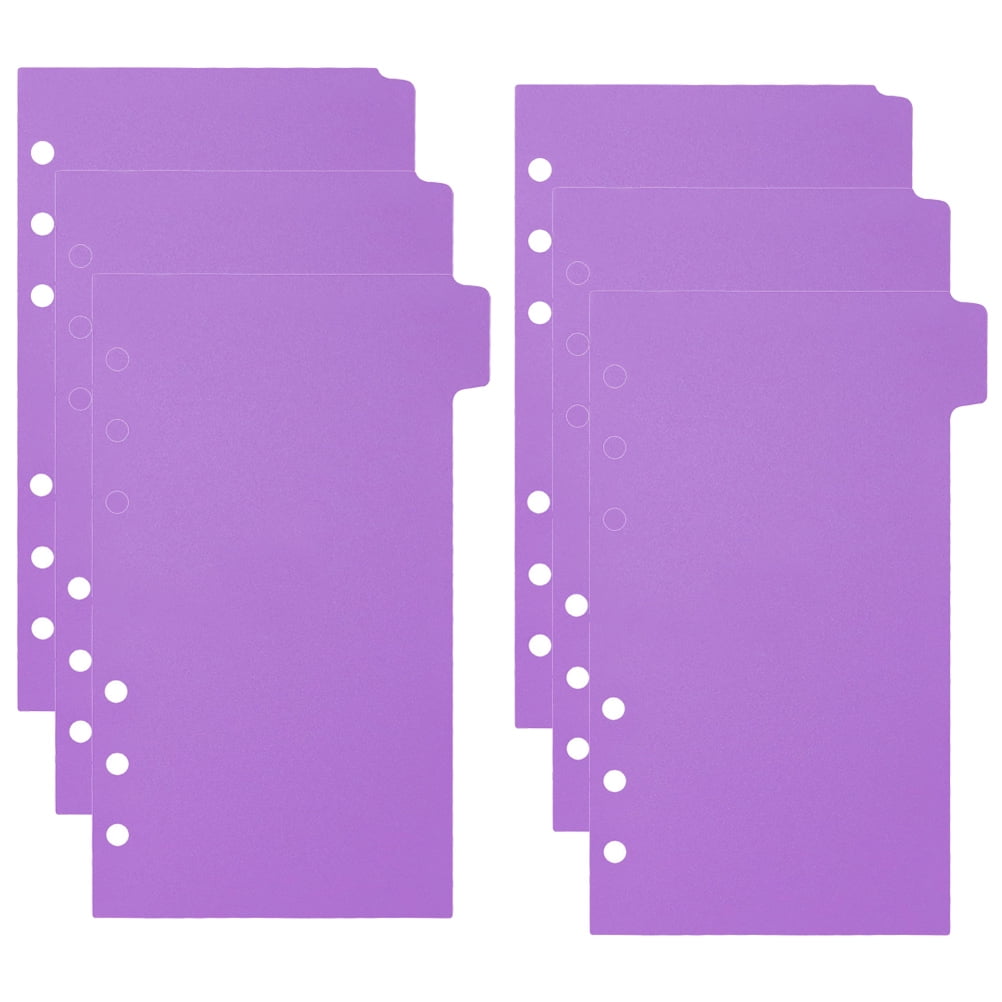 6 Sheets Planner Index Purple Dividers Pocket Separator Report ...