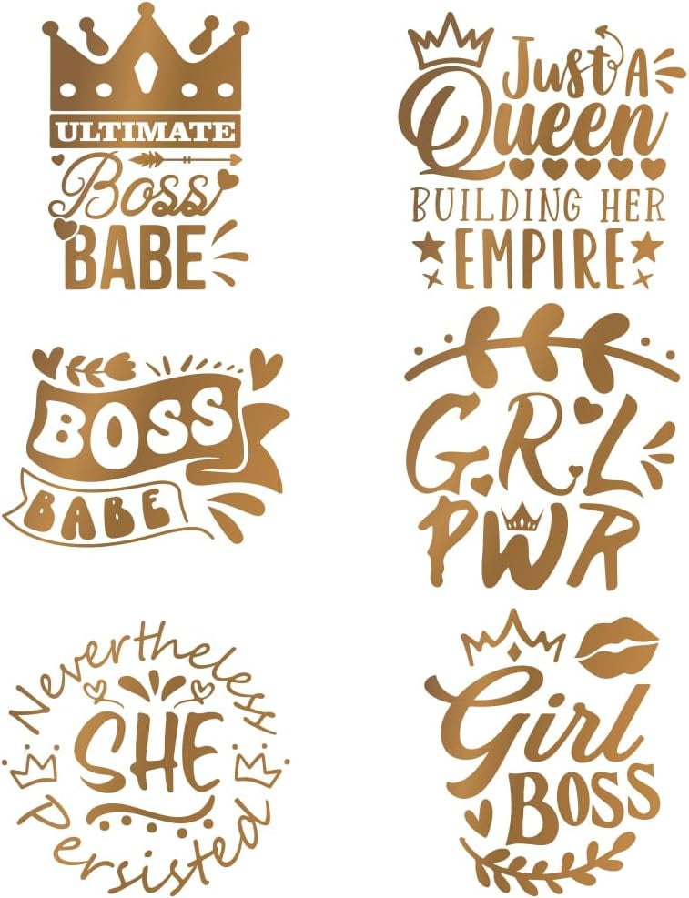 6 Sheets Positive Iron on Decals Patches Inspirational Quotes Iron on ...