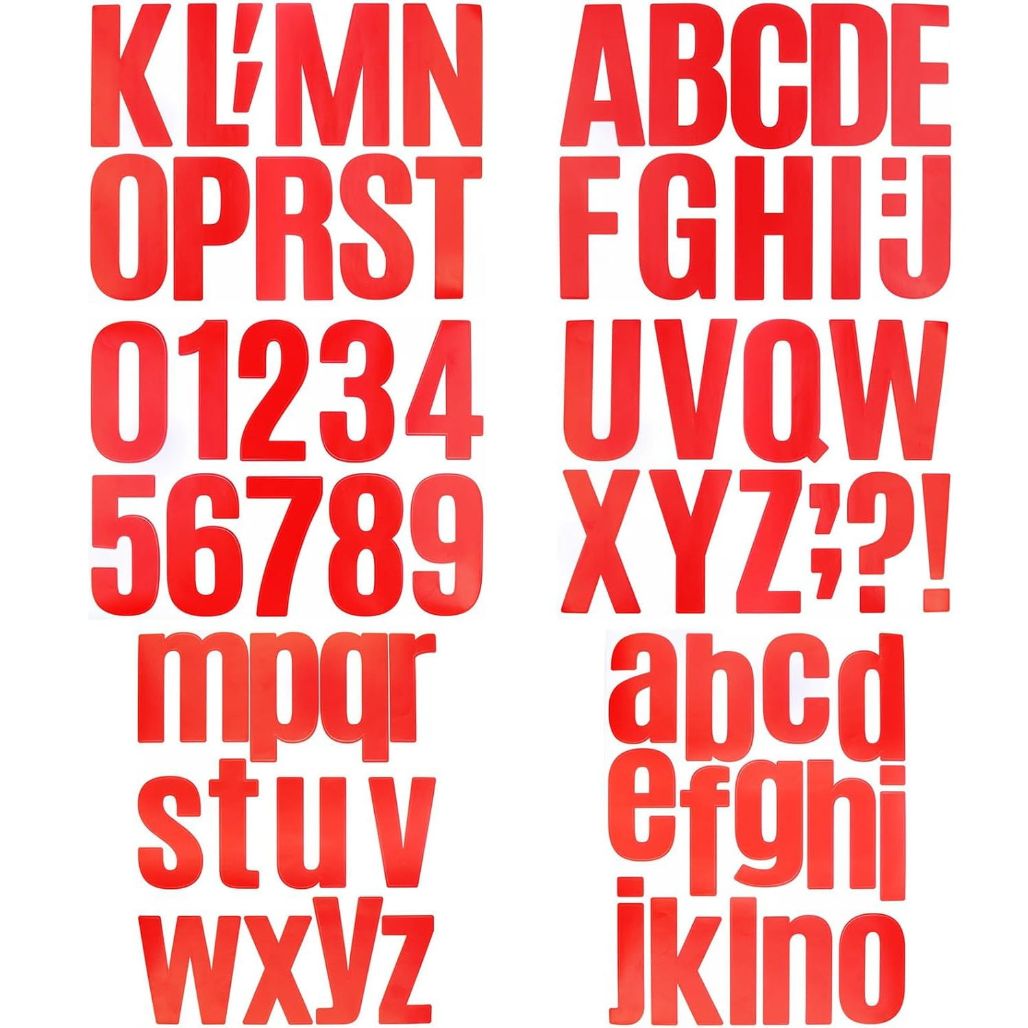 6 Sheets Red Self Adhesive Alphabet Number Stickers Kit for Mailbox ...