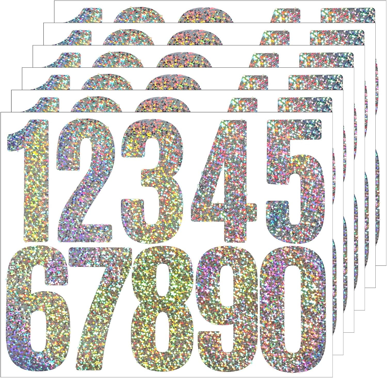 6 Sheets Reflective Mailbox Numbers Stickers, 3"Self Adhesive Vinyl ...