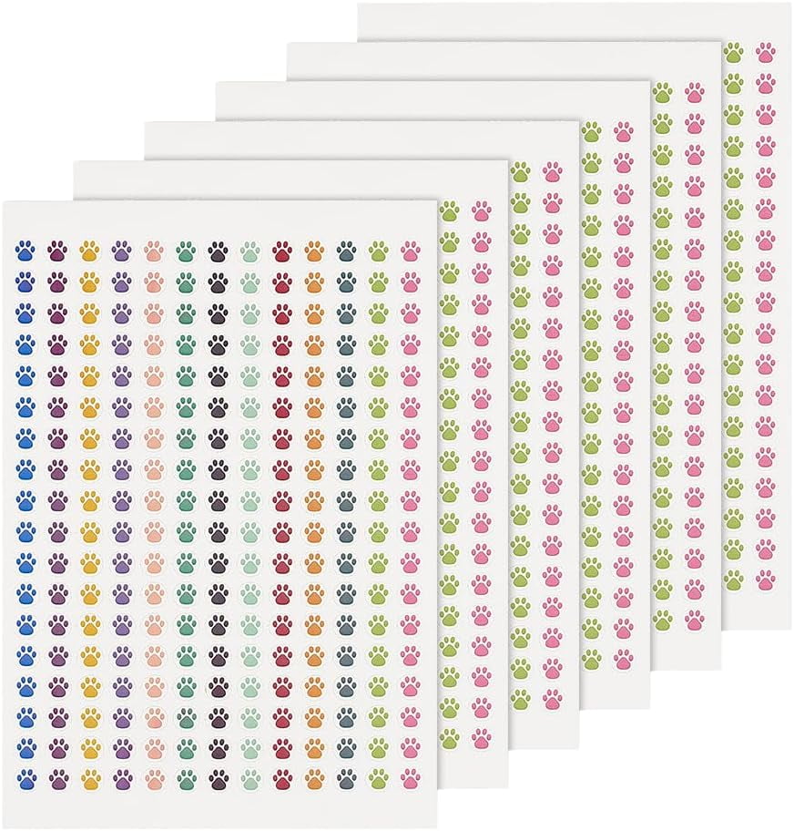 6 Sheets Small Paw Print Planning Icons Decorative Planning Stickers Multicolor Health Wellness ...