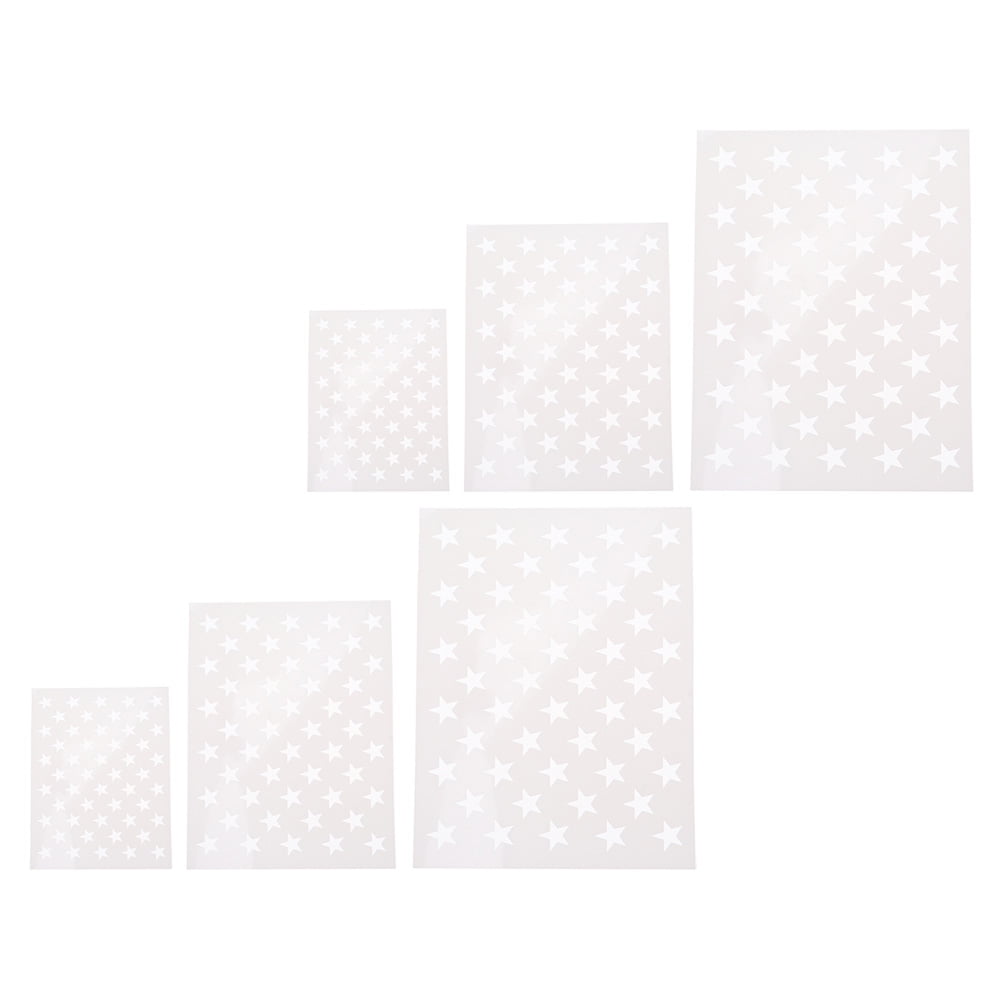 6 Sheets Star Stamp Pentagram Template Gift Stencil Child 0.02X26.5X37 ...