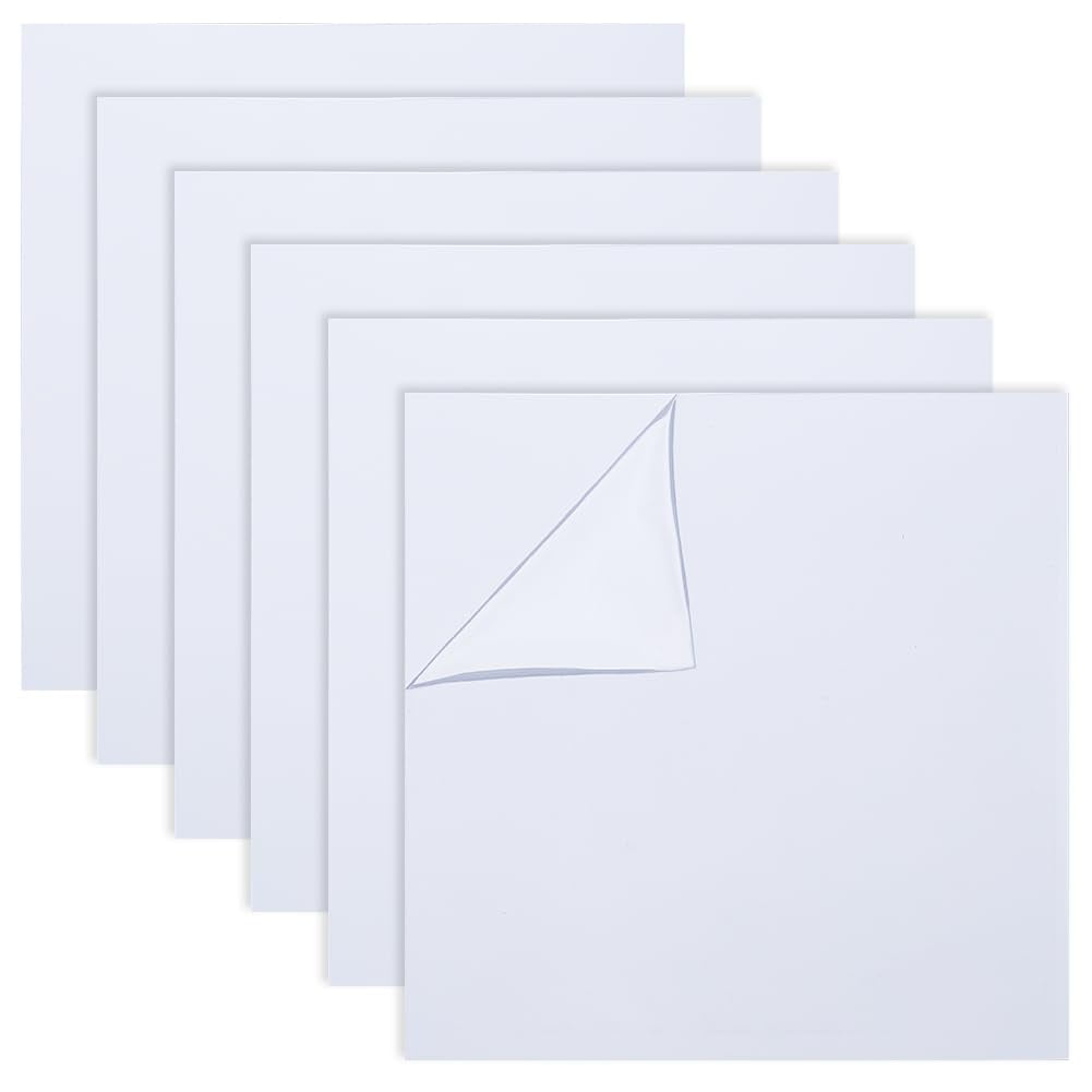 6 Sheets White Plastic Sheet 9.8x9.8 Inch Plastic Panel 0.5mm Thick ...