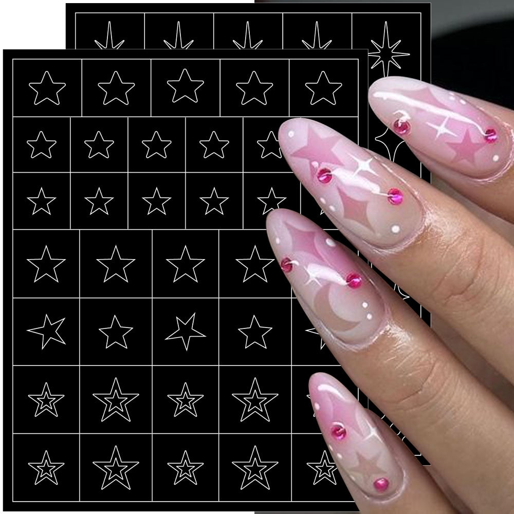 6 Sheets air brushing Stencils Nail Stickers,3D Hollow Butterfly Flame ...