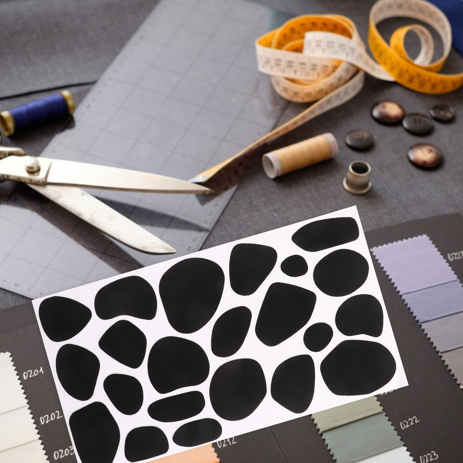 6 Sheets Black Felt Cow Stickers for DIY Crafts Decor Clothes Wall ...